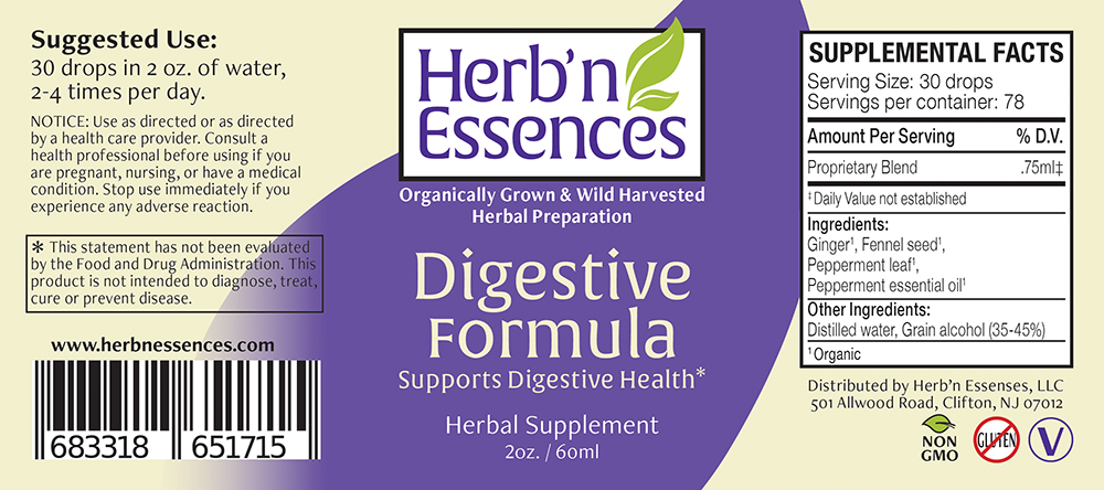 Digestive Formula - Organic, Herbal Supplement - Herb'n Essences – Herb ...