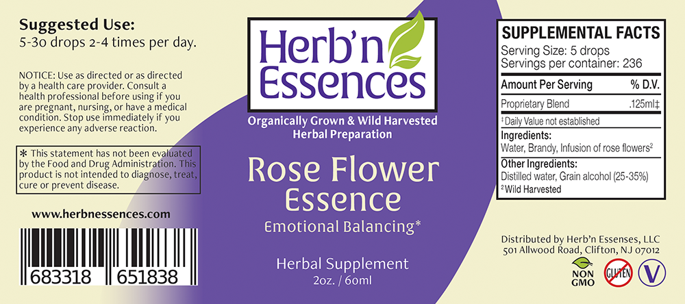 Rose Flower Essence - Organic, Herbal Supplement - Herb'n Essences ...
